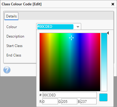 Changing the Classification Range Colour Code