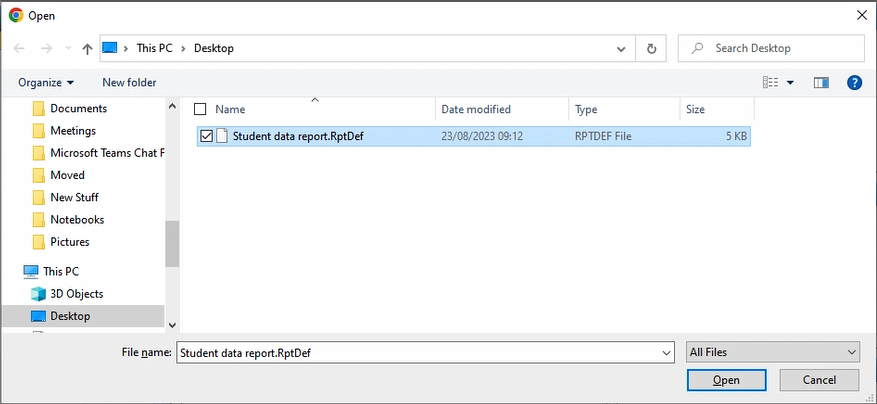Exporting a CSV - SIMS
