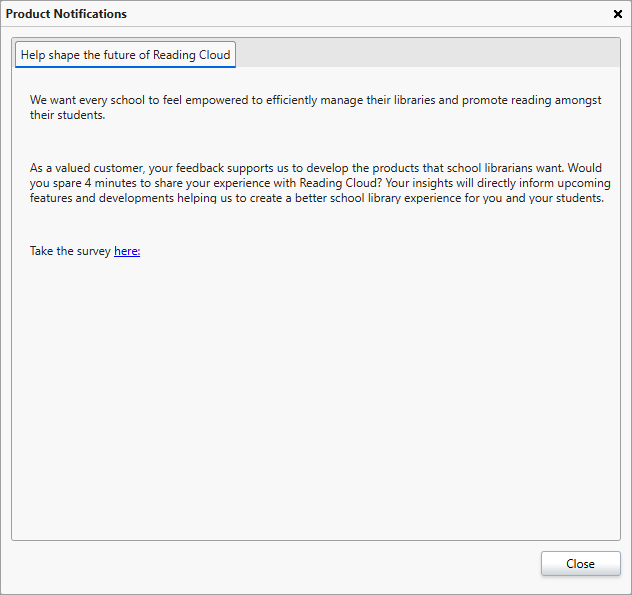Product Notifications Window